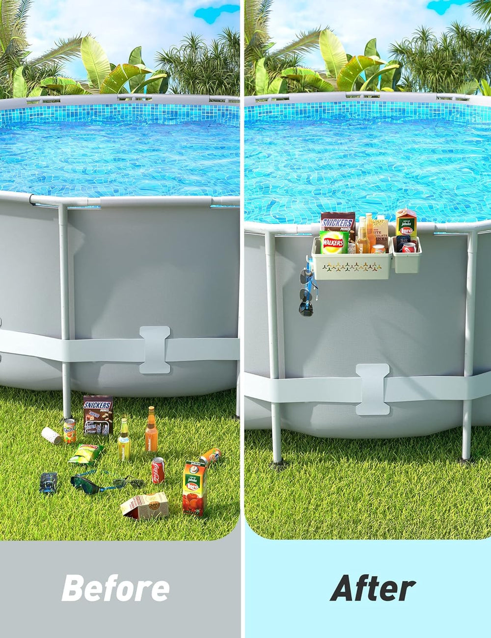 Poolside Basket for above ground pool - Poolhacker
