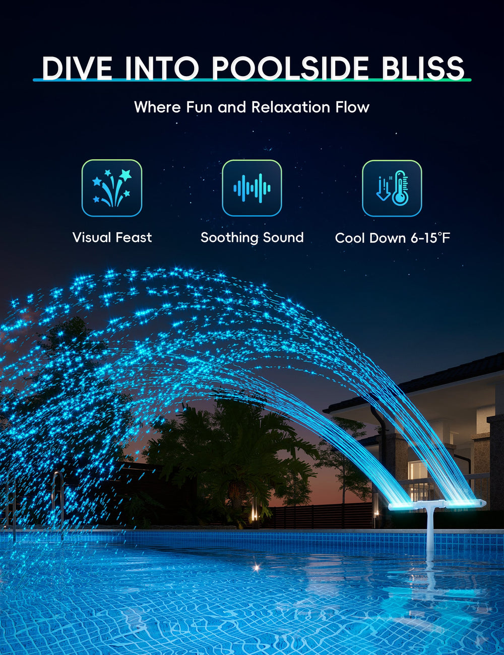 Solar Pool Fountain Light - DualArc