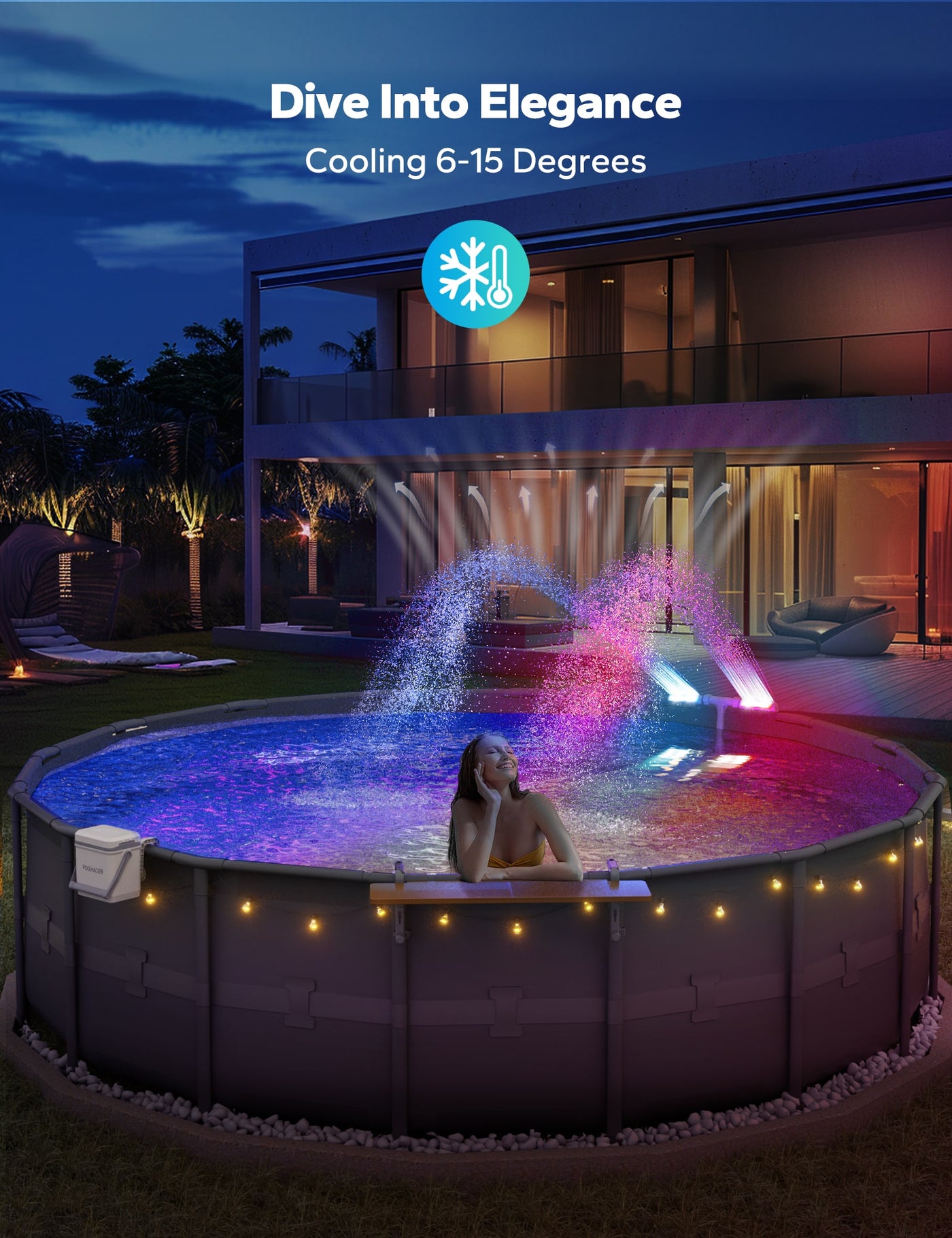 Pool fountain Light set